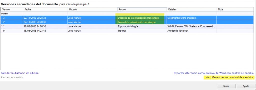 Cómo importar archivos traducidos con cambios en memoQ